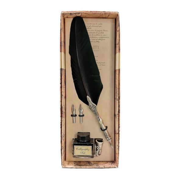 Large Black Quill Writing Set – Pen & Ink Australia