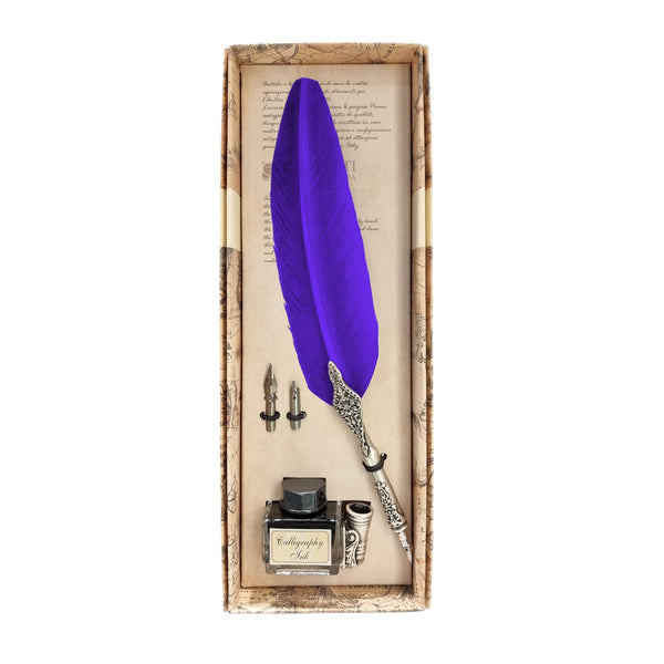 Large Purple Quill Writing Set – Pen & Ink Australia